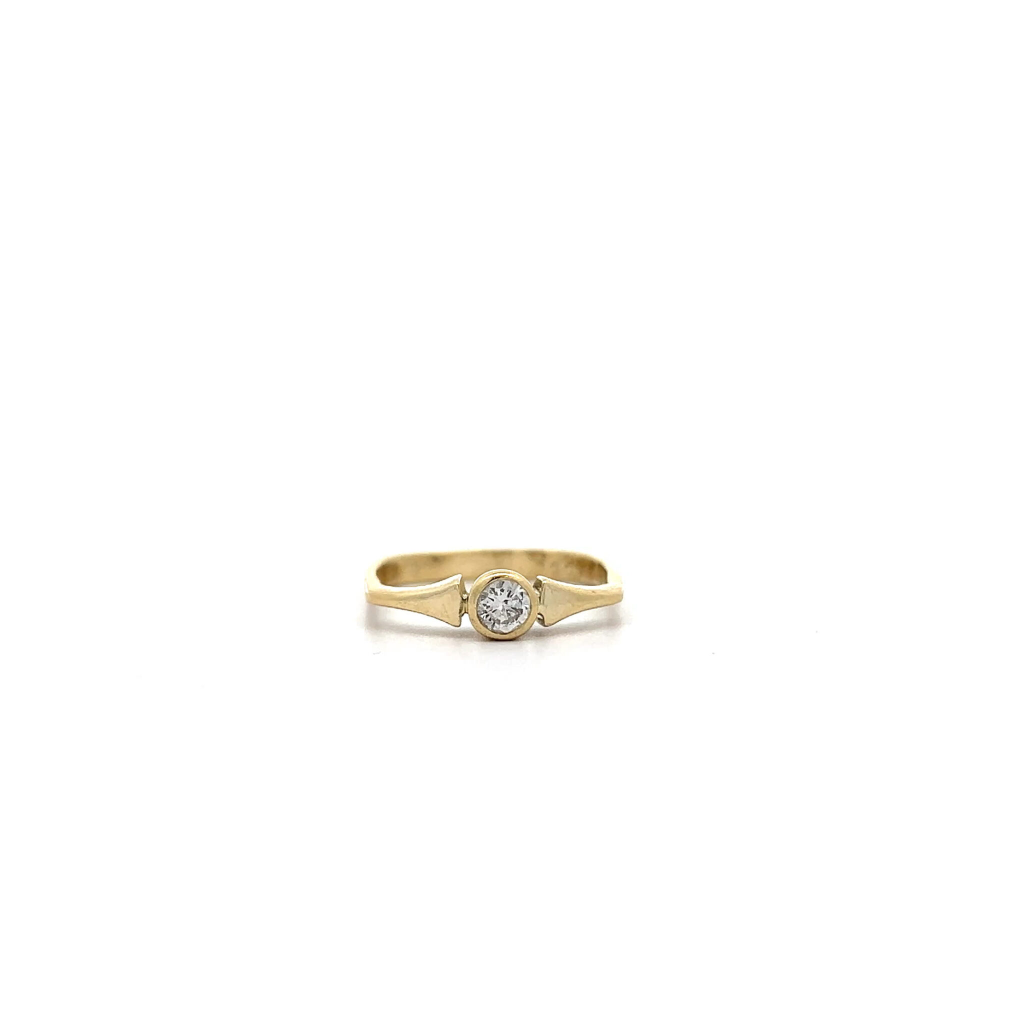 "Classic Glow" - Funkelnder Moderner Ring in 14 Karat Gelbgold ...